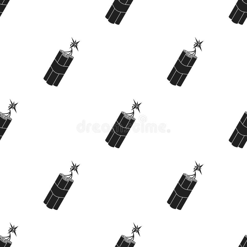 Dynamite Icon in Black Style Isolated on White Background. Mine Pattern ...