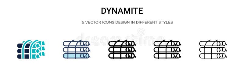 Dynamite Icon in Filled, Thin Line, Outline and Stroke Style. Vector ...
