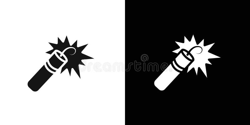 Dynamite Icon Flat Vector Set Outline Stock Vector - Illustration of ...