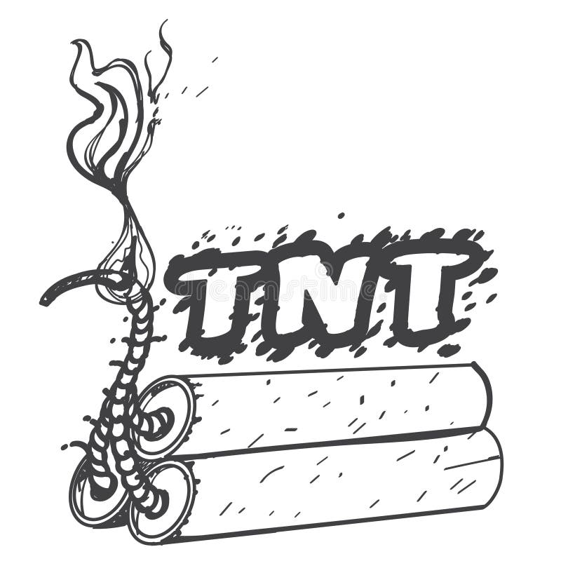 Dynamite Logo Outline Drawing Stock Illustration - Illustration of ...