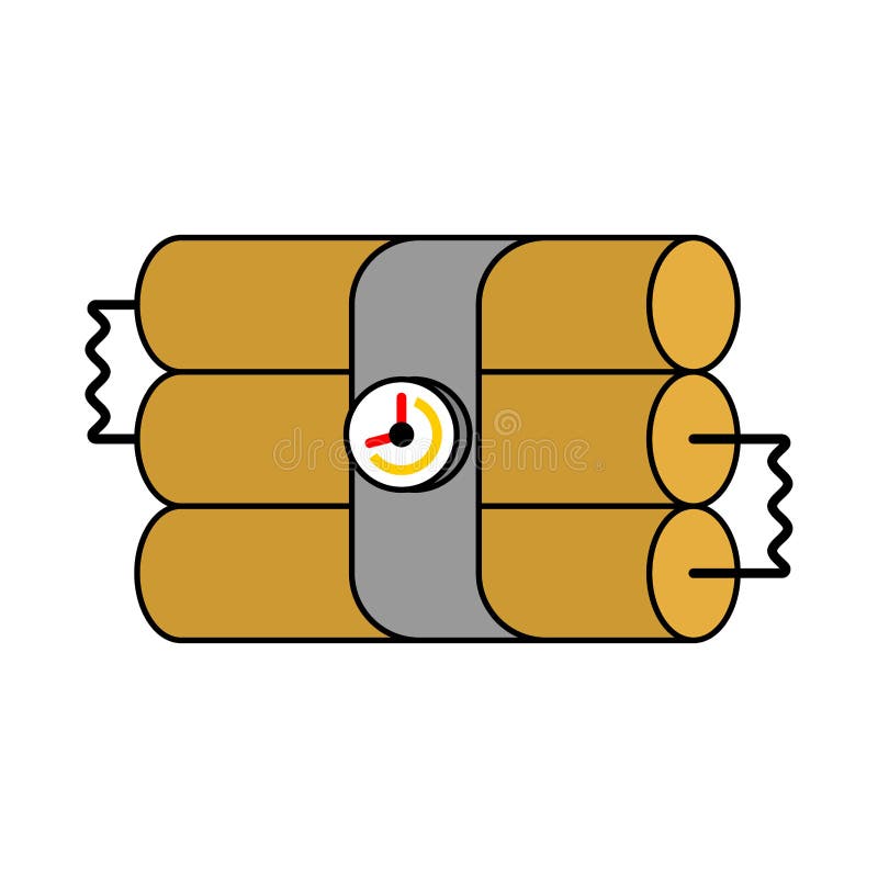 Dynamite Sticks and Clock. TNT Explosives Stock Vector - Illustration ...