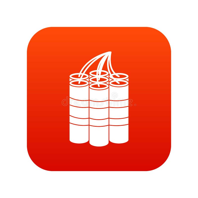 Dynamite Sticks Icon Digital Red Stock Vector - Illustration of ...