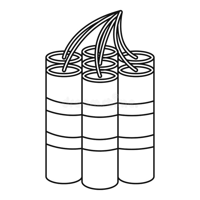 Dynamite Sticks Icon, Outline Style Stock Vector - Illustration of fire ...