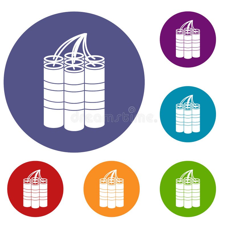 Dynamite sticks icons set stock vector. Illustration of dangerous ...