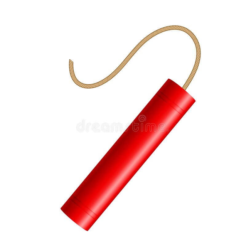 Stick of dynamite isolated stock image. Illustration of color - 48171655