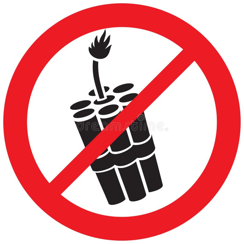 Dynamite Sticks Not Allowed Sign Stock Vector - Illustration of killer ...