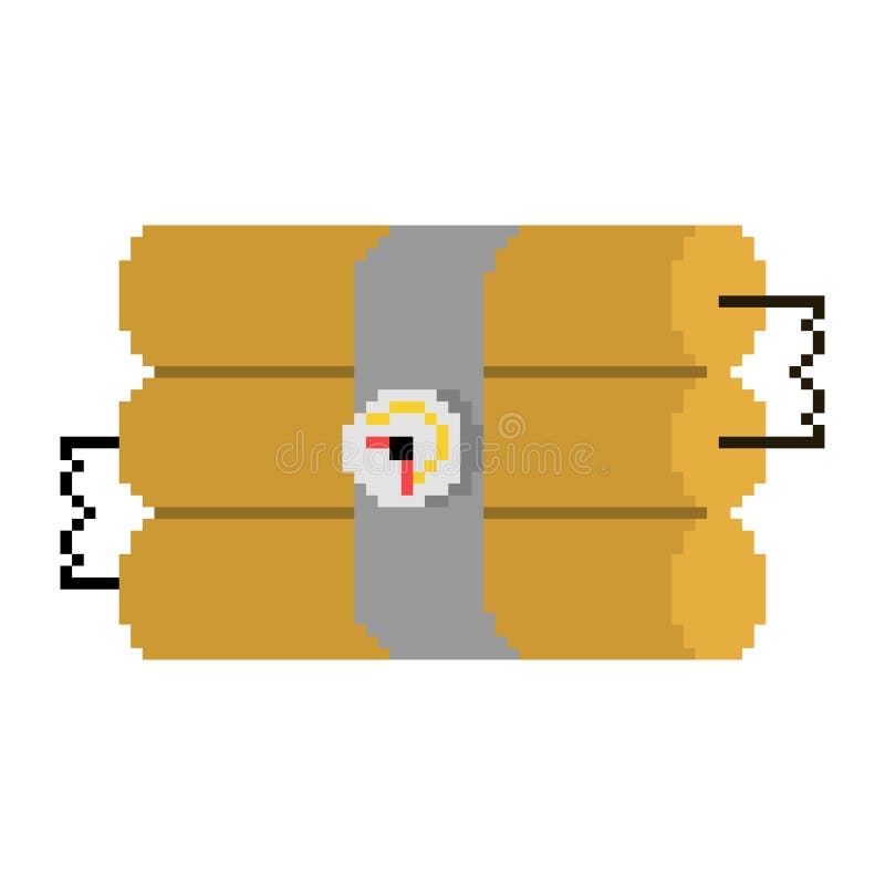Dynamite Sticks Pixel Art and Clock. TNT Explosives 8 Bit. Bomb Stock ...