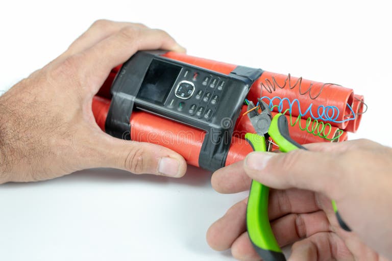 Dynamite Sticks with Time Igniter. Explosive Material with Ignition ...