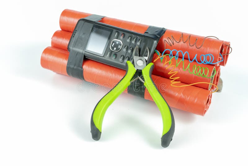 Dynamite Sticks with Time Igniter. Explosive Material with Ignition ...