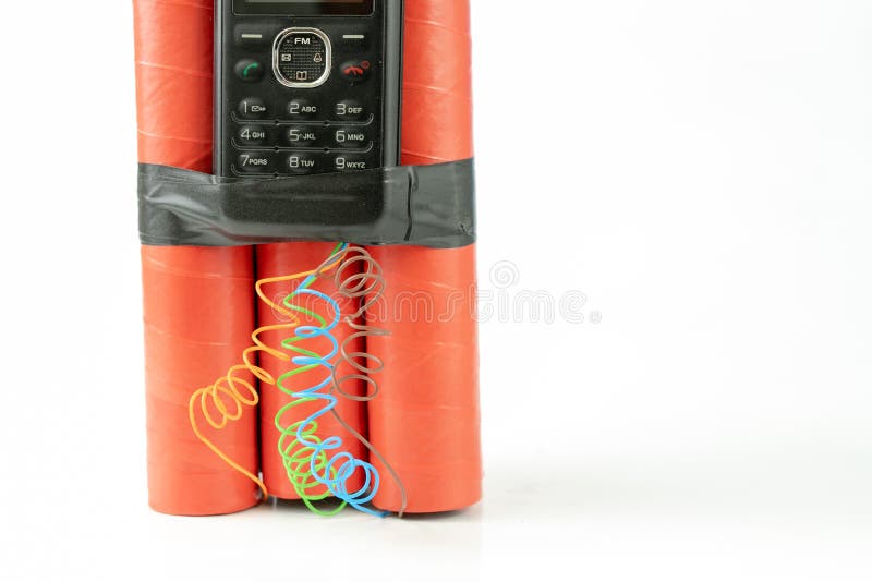 Dynamite Sticks with Time Igniter. Explosive Material with Ignition ...