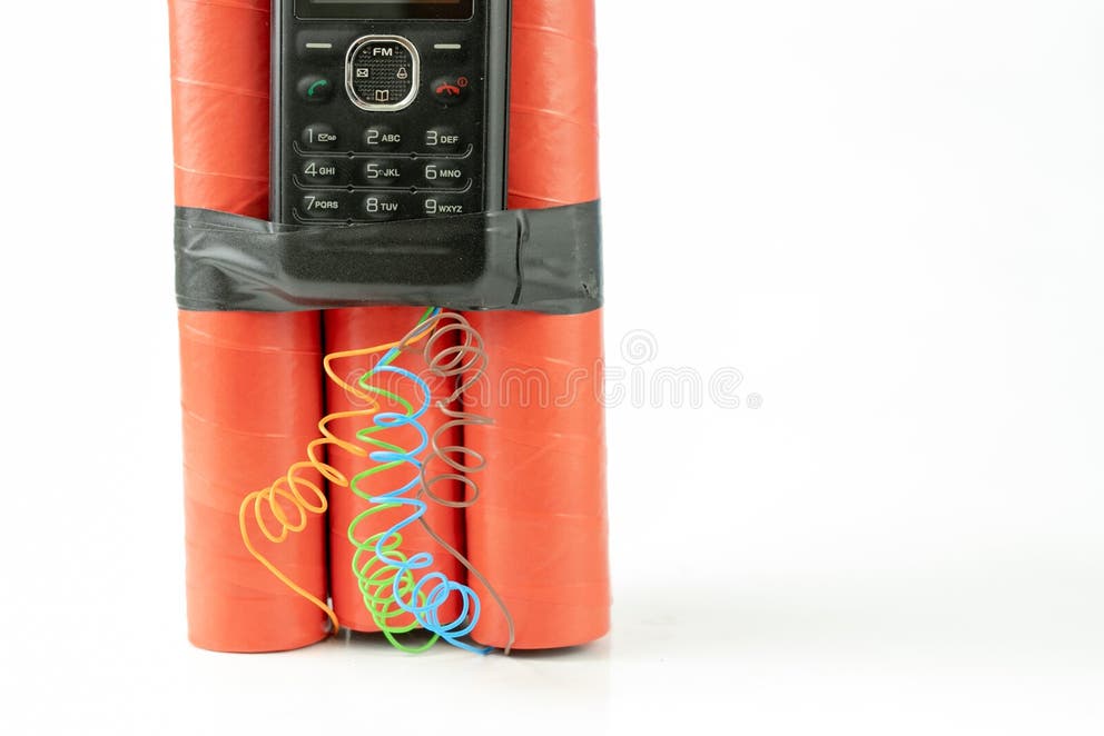 Dynamite Sticks with Time Igniter. Explosive Material with Ignition ...