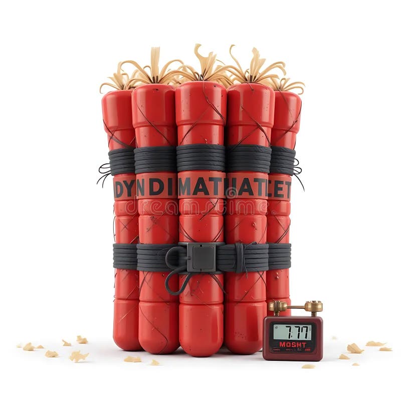 Dynamite Sticks and Timer with a Red and Black Theme Stock Illustration ...