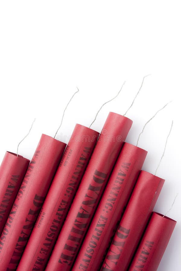 Lit Dynamite Stick on a Blue Background Stock Photo - Image of weapon ...