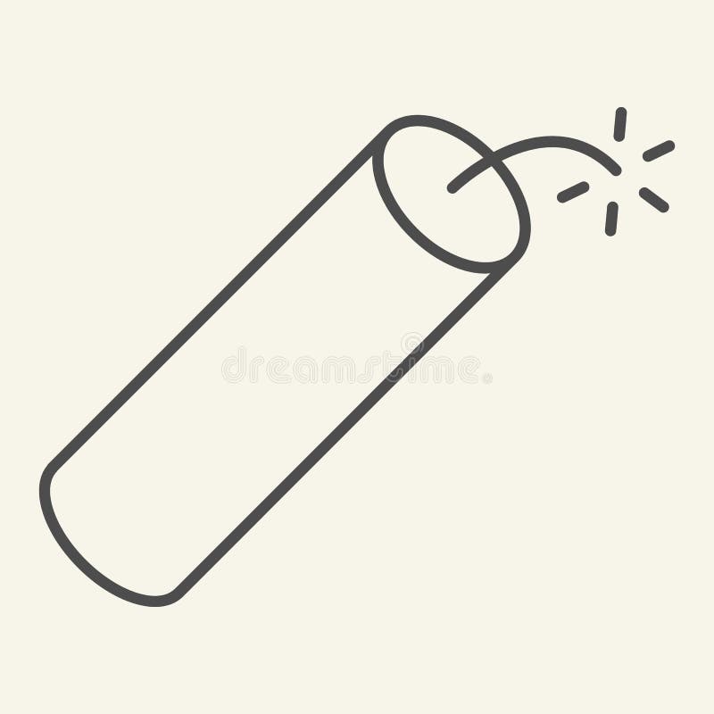 Dynamite Thin Line Icon. Explosion Vector Illustration Isolated on ...