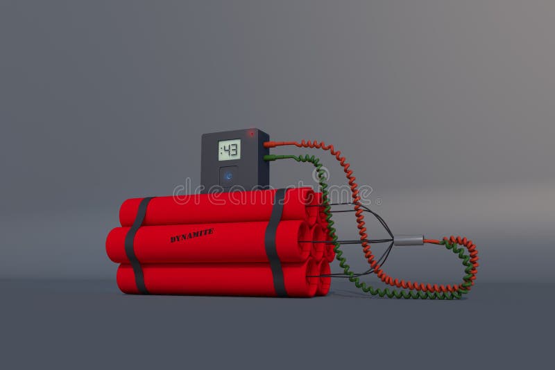 Dynamite Time Bomb/ Illustration 3D/Copy Space Stock Illustration ...