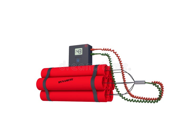 Dynamite Time Bomb/ Illustration 3D/Copy Space/Transparent Background ...