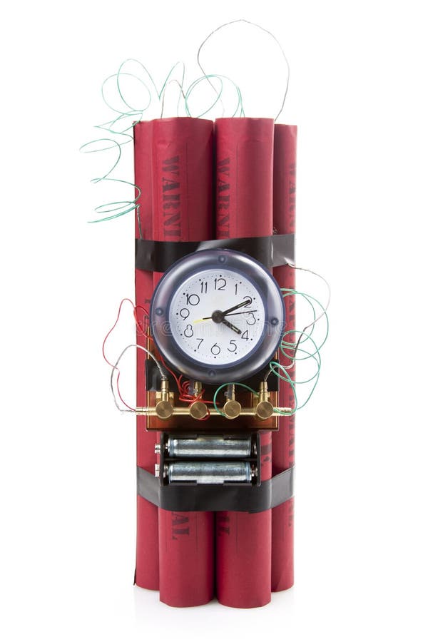 Dynamite Time Bomb on a White Background Stock Photo - Image of stick ...