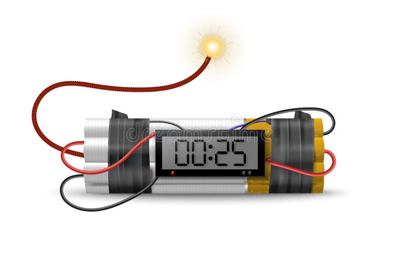 Dynamite Timer Bomb Composition Stock Vector - Illustration of mockup ...