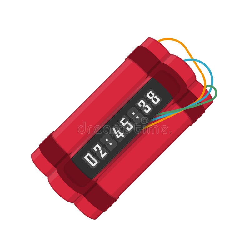 Dynamite with timer. stock vector. Illustration of dynamite - 107084725