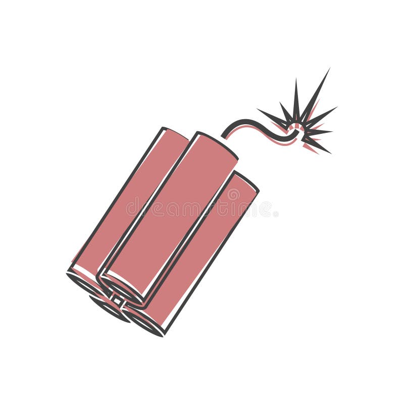 Dynamite Vector Icon on Cartoon Style on White Isolated Background ...