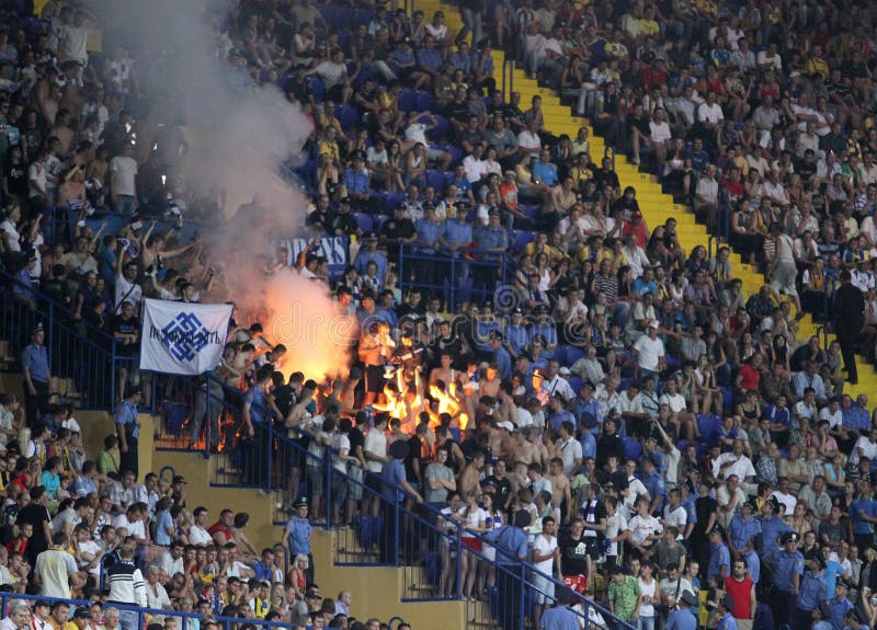 Dynamo fans editorial image. Image of emotion, flag, footballer - 15291380