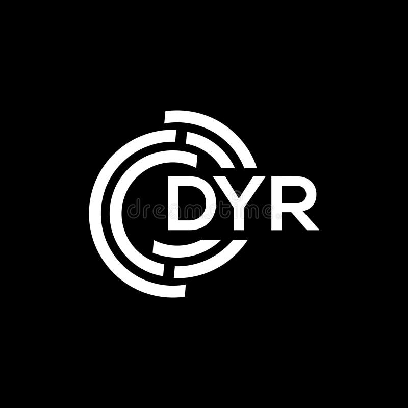 DYR Letter Logo Design on Black Background. DYR Creative Initials ...