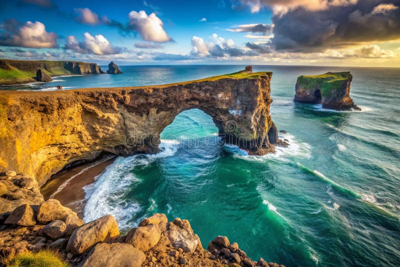 Dyrholaey in Iceland 2. the Dyrholaey Peninsula Arch Located in Iceland ...