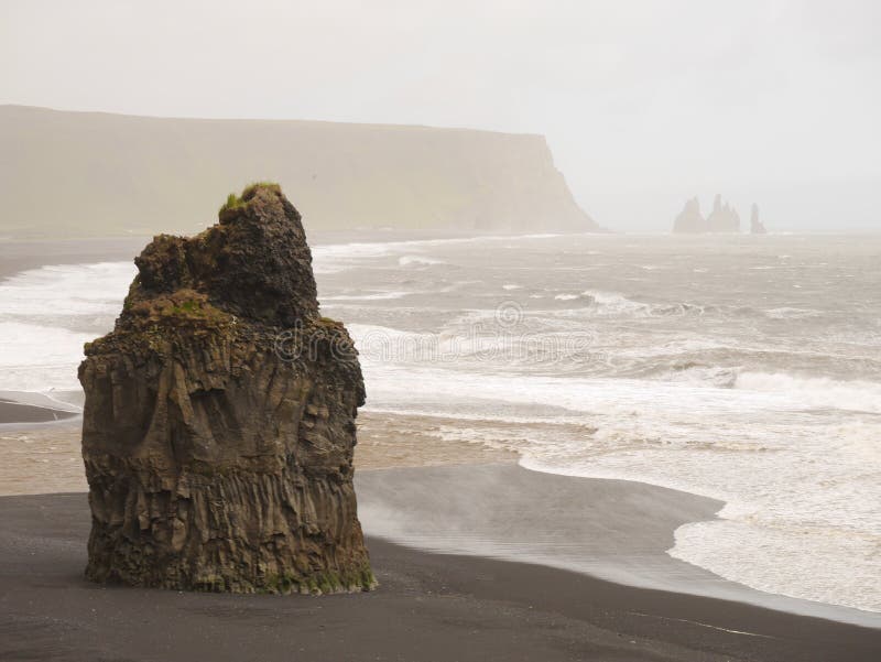 Reynisdrangar Sea Stacks Along the Reynisfjara Beach in Vik Iceland ...