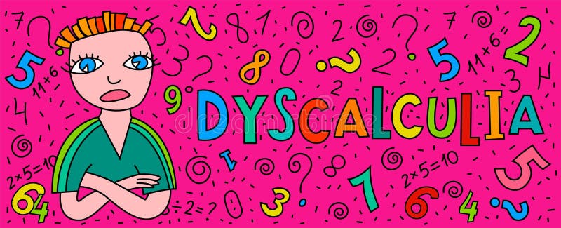 Dyscalculia Concept. Math Disability Banner. Number Dyslexia Landscape ...