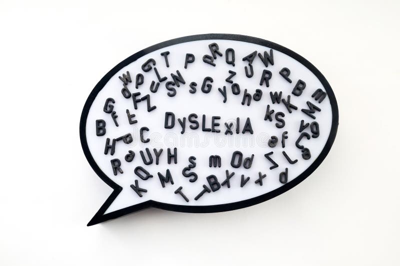 Dyslexia Concept. a Speech Bubble Filled with Jumbled Letters Stock ...