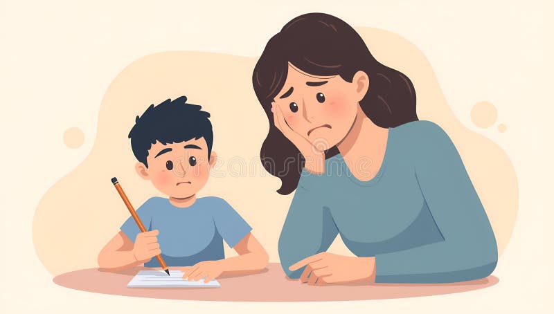 Dyslexia at School. a Student that is Fighting with Letters of the ...