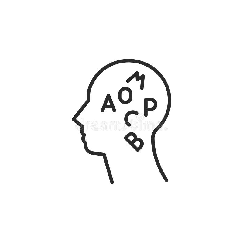 Dyslexia Icon stock illustration. Illustration of cognition - 373772643