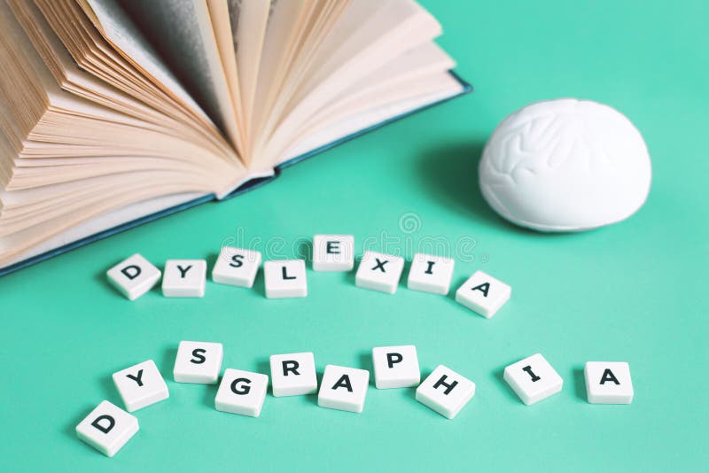 Dyslexia and Read Words with an Open Book Stock Image - Image of ...