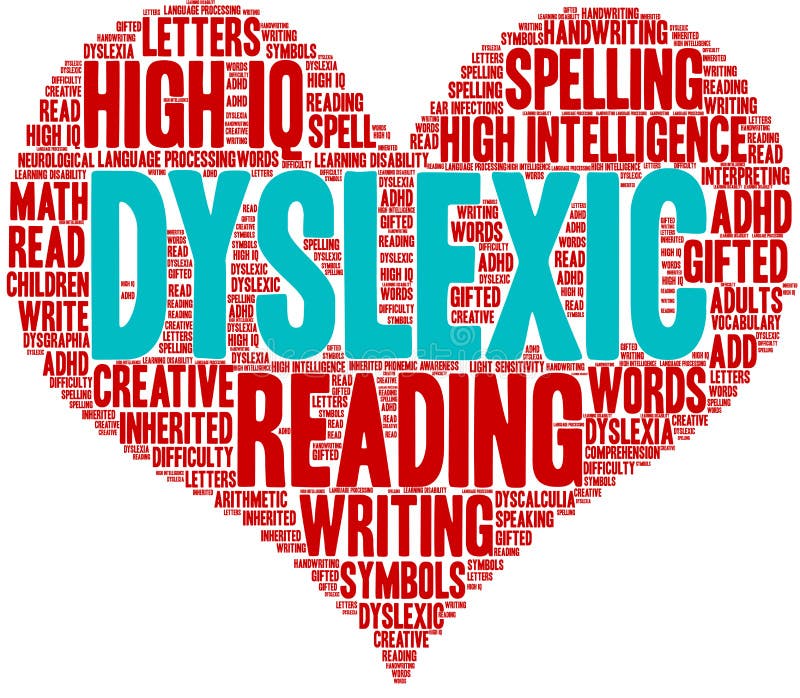 Dyslexic Word Cloud stock vector. Illustration of spelling - 146646741