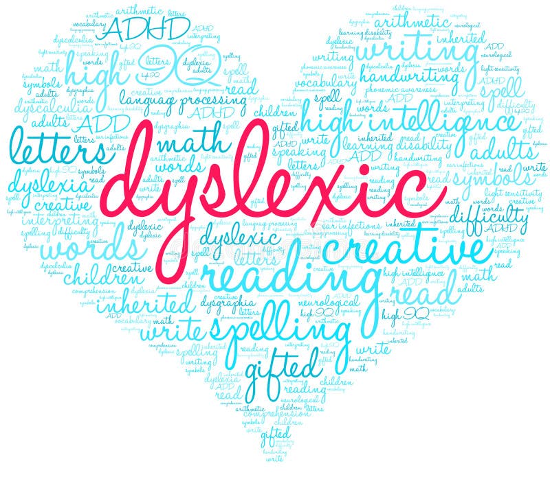 Dyslexic Word Cloud stock vector. Illustration of children - 146646596