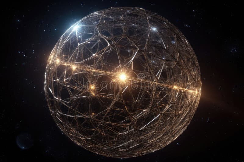 Dyson Sphere in Space Spans a Star Created with Generative AI ...