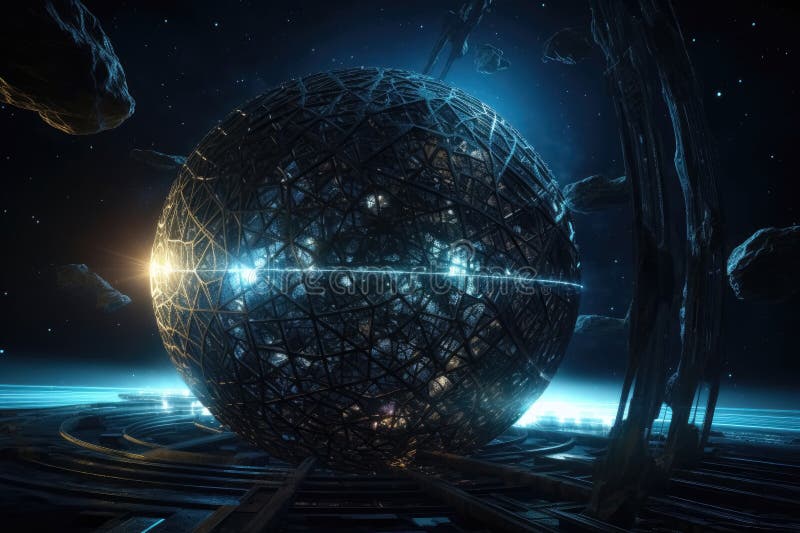 Dyson Sphere in Space Spans a Star Created with Generative AI ...