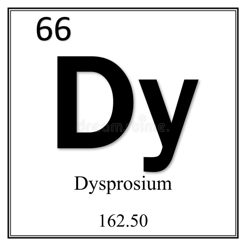 Dysprosium Chemical Element Symbol on White Background Stock ...