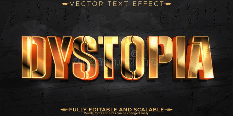 Dystopia Text Effect Editable History and Crome Text Style Stock Vector ...