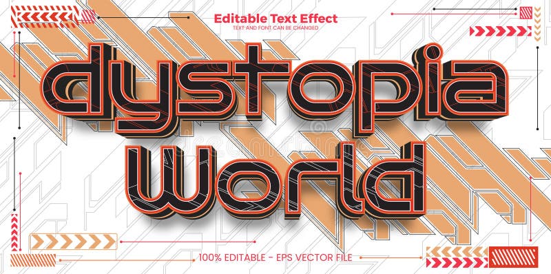 Dystopia World Editable Text Effect in Modern Cyber Trend Style Stock ...