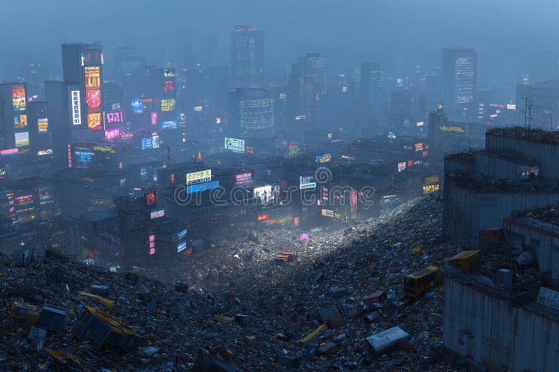 Dystopian Megacity Buried Beneath Mountains of Plastic and E-waste ...