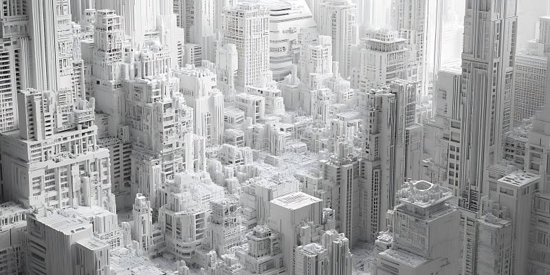 Dystopian Megastructure Blueprint with Intricate Design for Futuristic ...