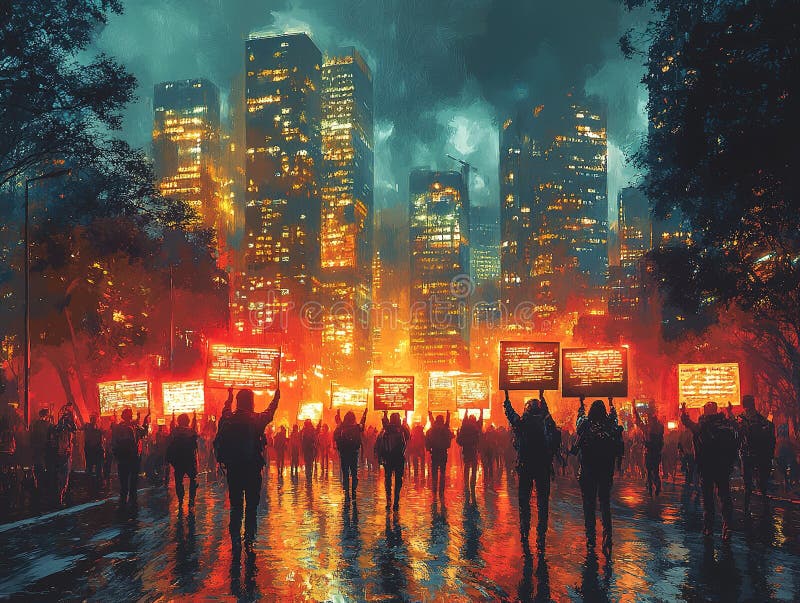 Chaotic Protesting Crowd Stock Illustrations – 3 Chaotic Protesting ...