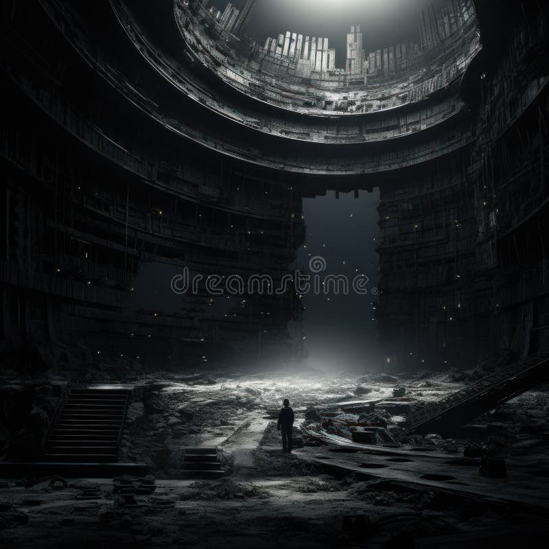 Destroyed Alien Architecture, Apocalypse on an Unknown Planet Stock ...