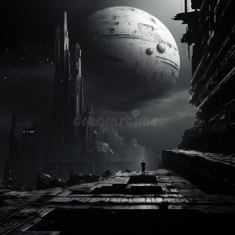 Destroyed Alien Architecture, Apocalypse on an Unknown Planet Stock ...