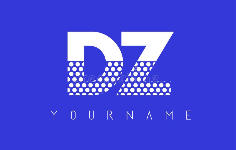 DZ D Z Dotted Letter Logo Design with Blue Background. Stock Vector ...