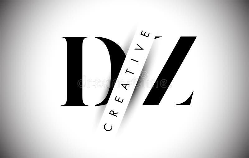 DZ D Z Letter Logo with Creative Shadow Cut and Overlayered Text Design ...