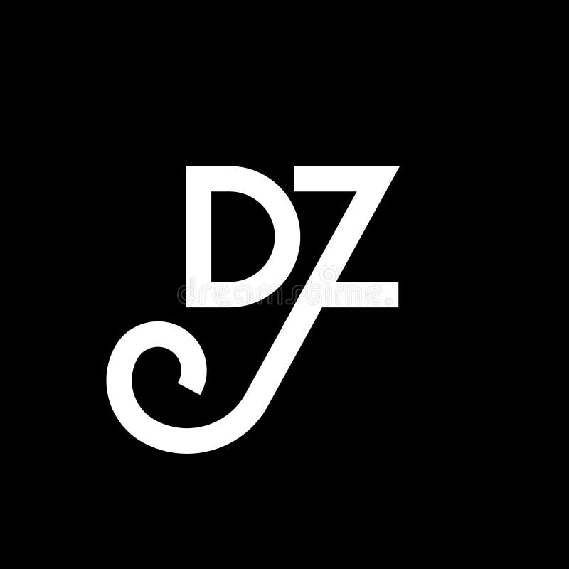 DZ Letter Logo Design on Black Background. DZ Creative Initials Letter ...