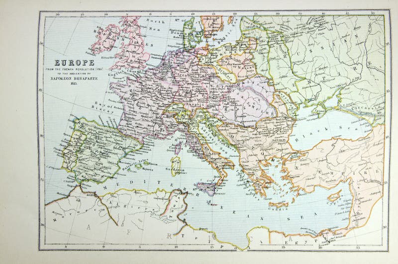 Stara mapa Europy 1930 zdjęcie stock. Obraz złożonej z kontynent ...