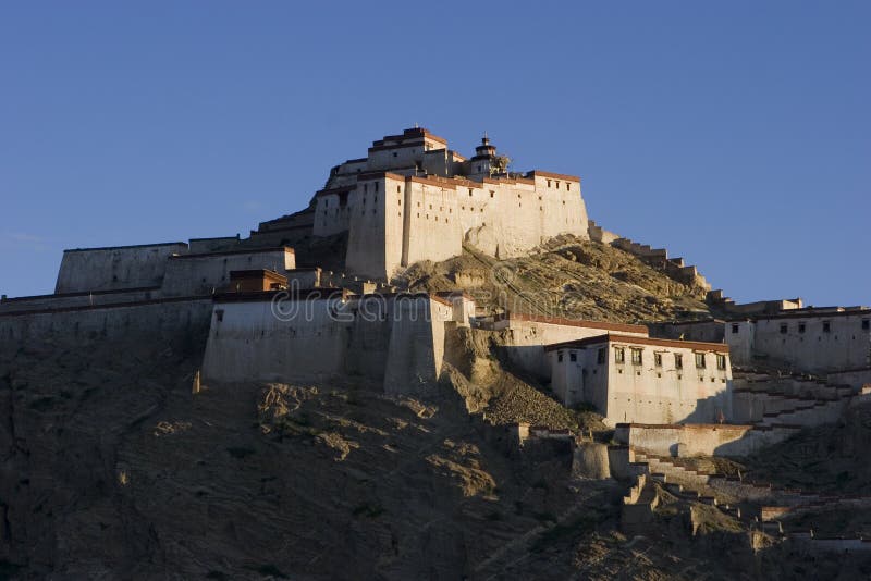 The Dzong in Tibet stock photo. Image of fort, architecture - 3229922